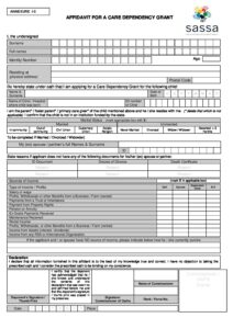 SASSA CARE DEPENDENCY GRANT AFFIDAVIT (ANNEXURE I-5) | SASSA Social ...