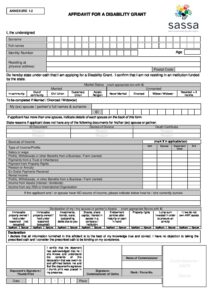SASSA DISABILITY GRANT AFFIDAVIT (ANNEXURE I-2) | SASSA Social Grants ...
